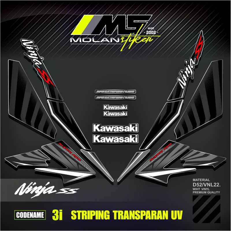 Jual Decal Sticker Striping Variasi Transparan Uv Ninja Ss Zebra 2014 ...
