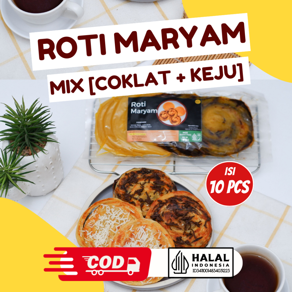 Jual Roti Maryam MIX (Coklat + Keju) -《ISI 10 PCS》, Roti Cane, Roti ...