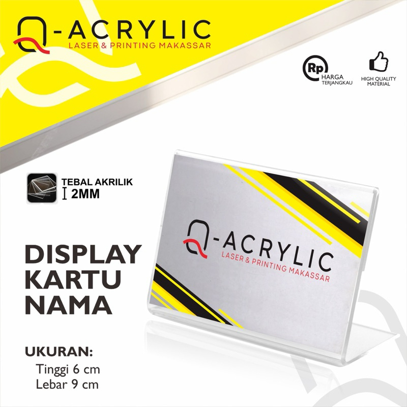 Jual Papan Nama Akrilik Stand Display Meja Kantor Bisnis Kartu Name Tag ...