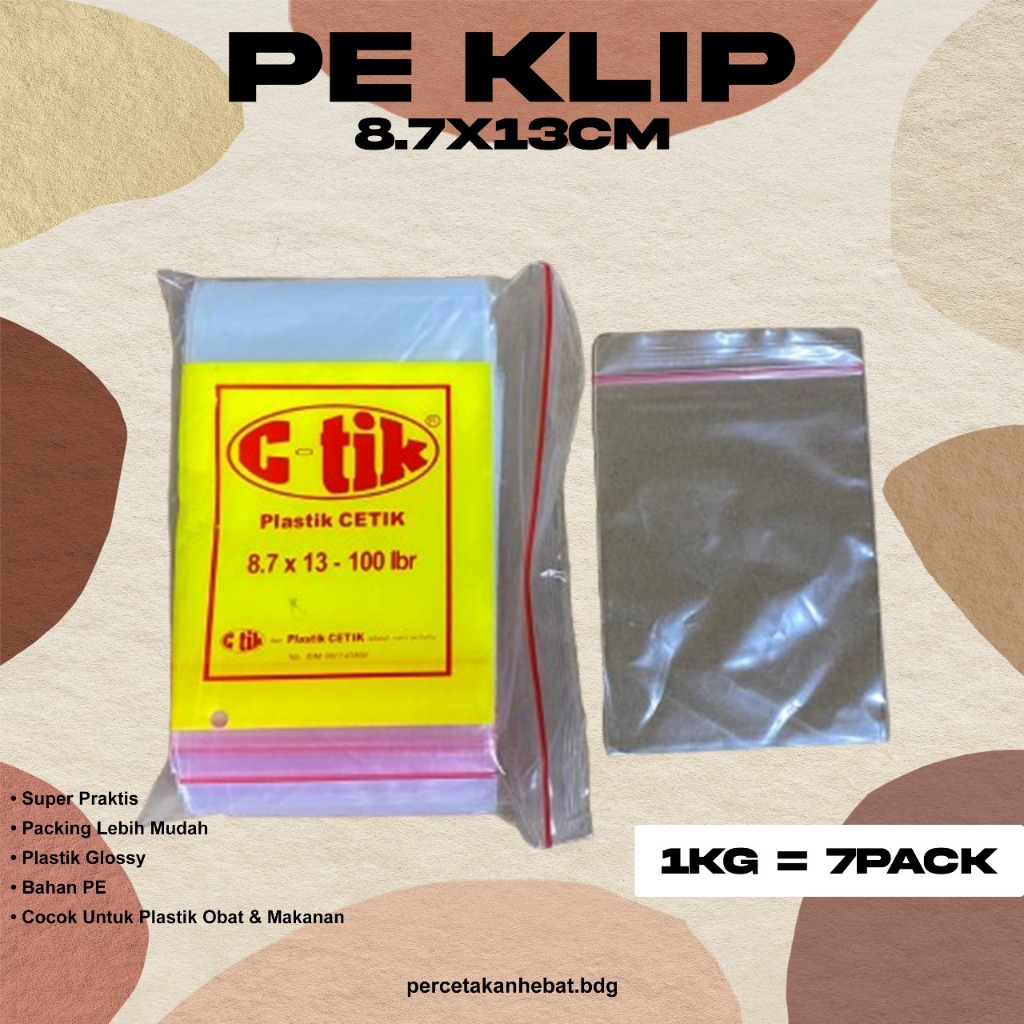 Jual Plastik PE Klip 8.7x13 bening isi 100 lembar plastik zipper ...