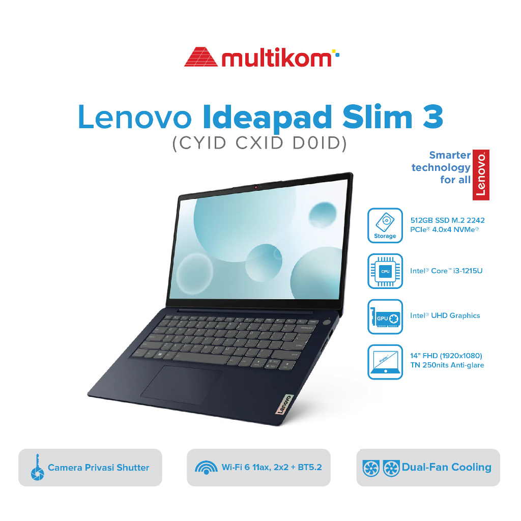 Jual LENOVO IP3 SLIM 3 CXID CYID D0ID I3 1215U 8GB 512SSD W11+OHS 14″ | Shopee Indonesia