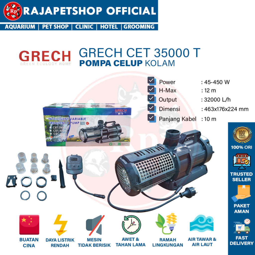 Jual ( POMPA AIR ) SUNSUN CET 35000 T SUBMERSIBLE WATER PUMP POMPA ...