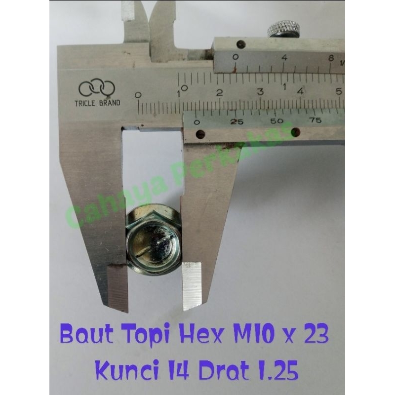 Jual G Baut Topi Bolt Flange Hex M10 x 23 Kunci 14 Bolt Baja Original ...