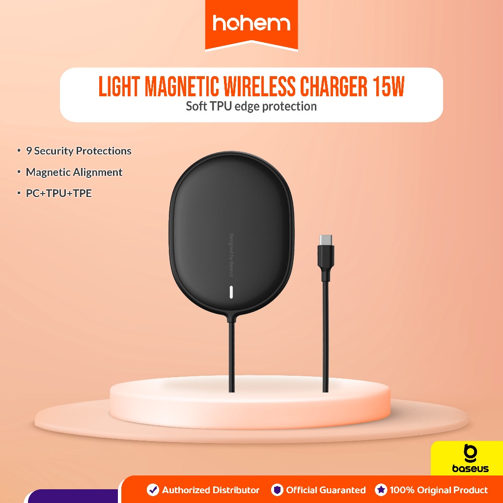 Jual BASEUS Light Magnetic Wireless Charger 15W Iphone 12 13 Pro ...
