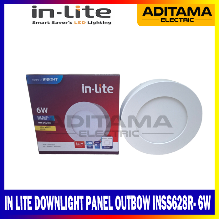 Jual IN LITE LED DOWNLIGHT PANEL OUTBOW BULAT 6W INSS628R / INLITE ...