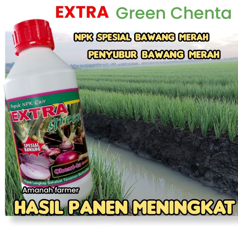 Jual Pupuk Bawang Merah Bagus Extra Green Chenta + Zpt Ga3 isi 1 Liter Pupuk Pelebat Bawang ...