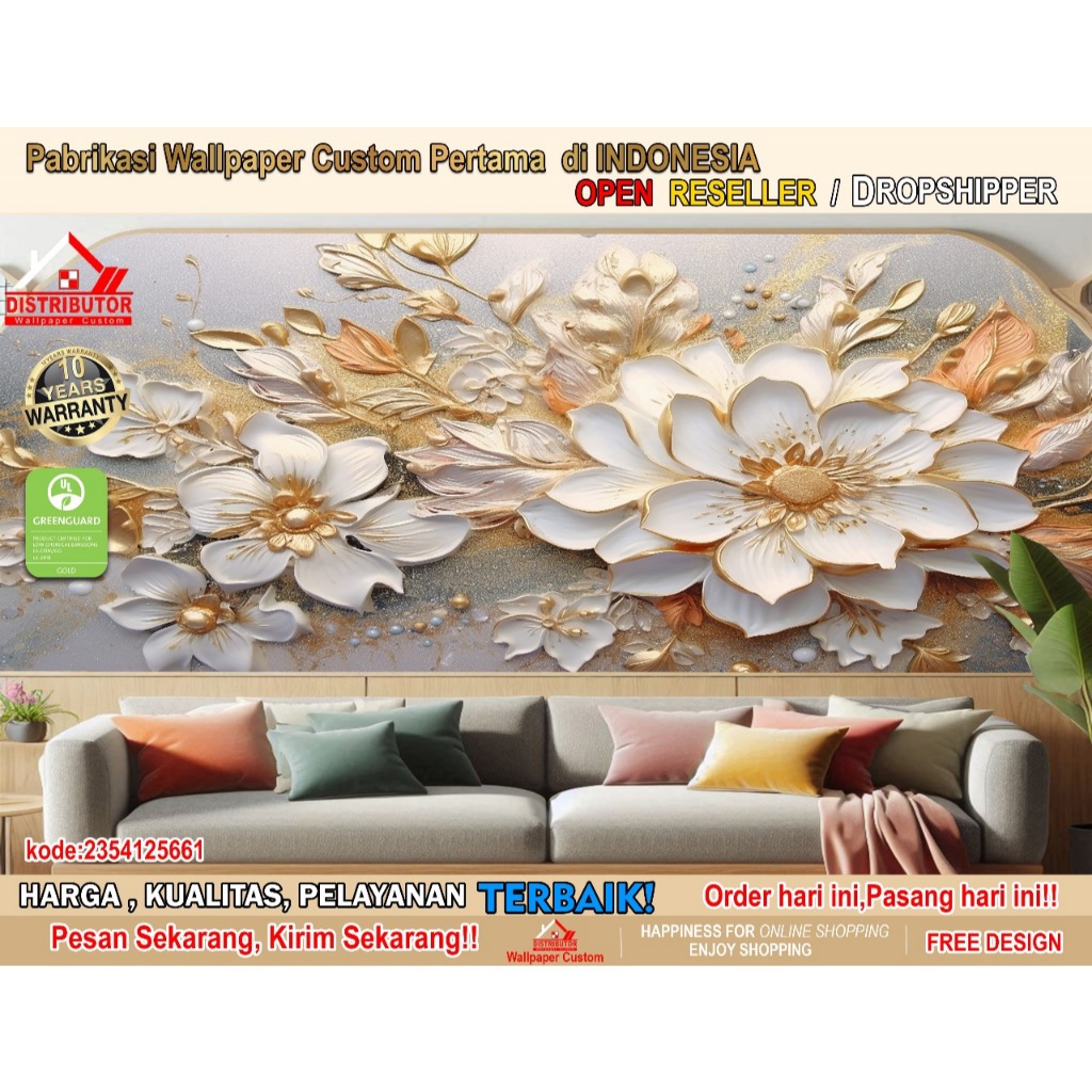 Jual Wallpaper Custom 3D Tema Mural | Wallpaper Ruang Tamu | Wallpaper ...