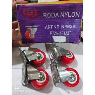 Jual Roda Merah 1-1/2 inch hidup 1 SET ISI 4 PCS ( RODA MERAH ...