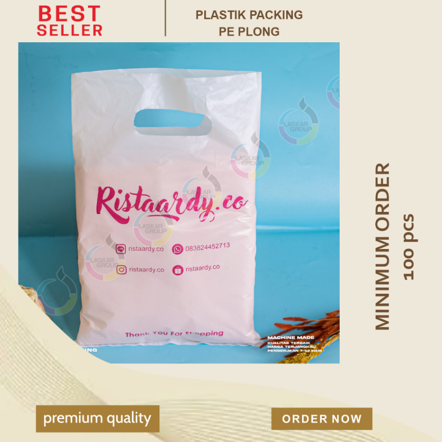 Jual sablon plastik pe plong + plastik packing + cetak plastik sablon ...