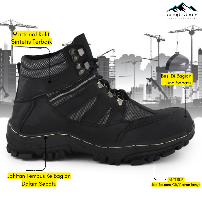 Jual Sepatu Safety Pria Boots Armor Safety Boots Sepatu Outdor Turing ...