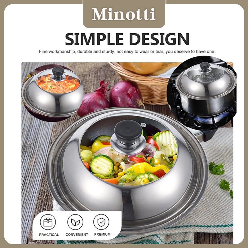 Jual 304 Stainless Tutup Penggorengan Kombinasi Panci Tutup kaca Panci stainless steel tebal ...