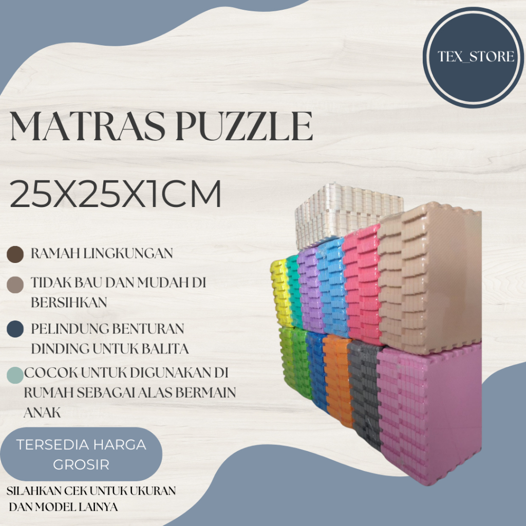 Jual Eva matras Polos 25x25 / Alas Lantai Polos Puzzle Tebal 1 cm isi ...