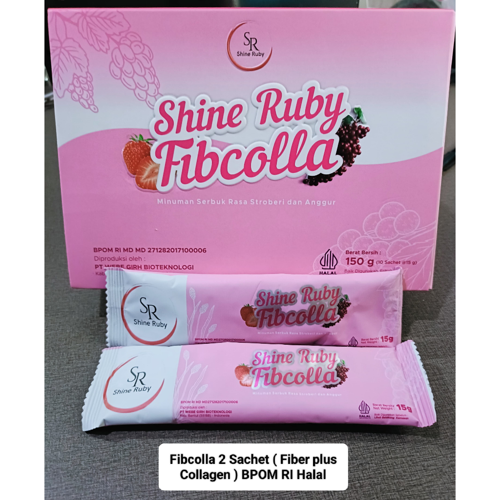 Jual 2 Sachet Fibcolla Fiber plus Collagen L-Glutathione BPOM RI ...