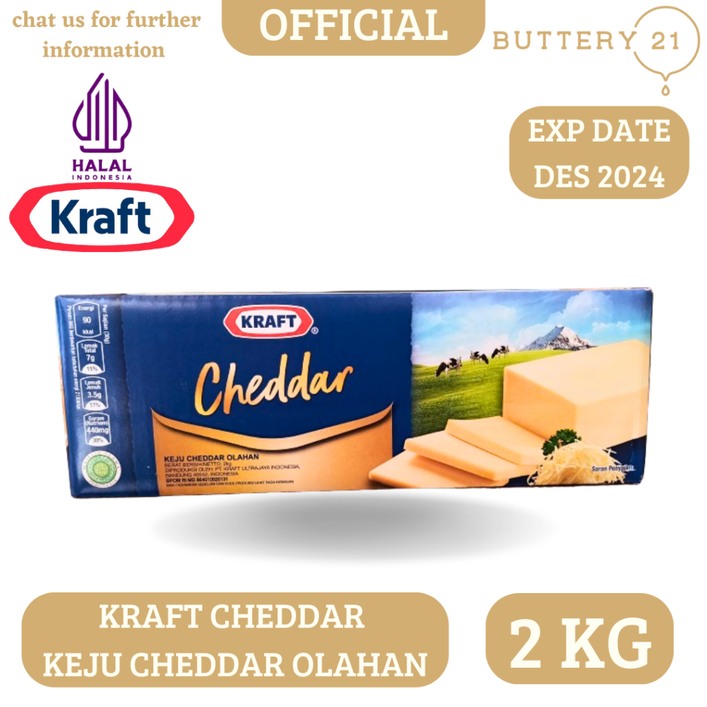 Jual KRAFT CHEDDAR 2 KG/KEJU CHEDDAR 2 KG/KEJU CHEDDAR OLAHAN 2 KG ...