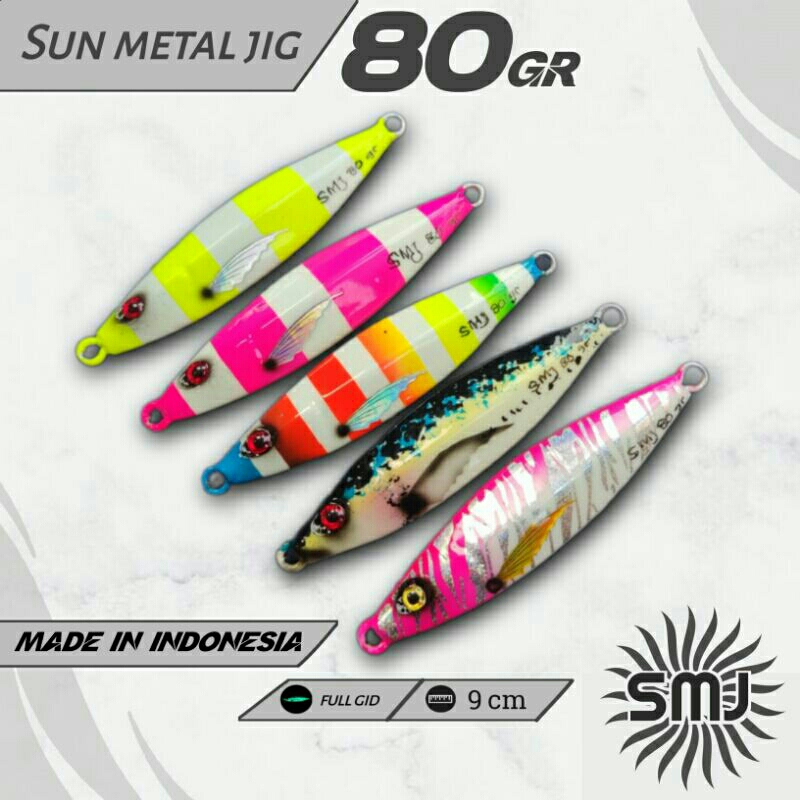 Jual metal jig 80 gram metal jig full gid umpan pancing laut metal jig fosfor | Shopee Indonesia