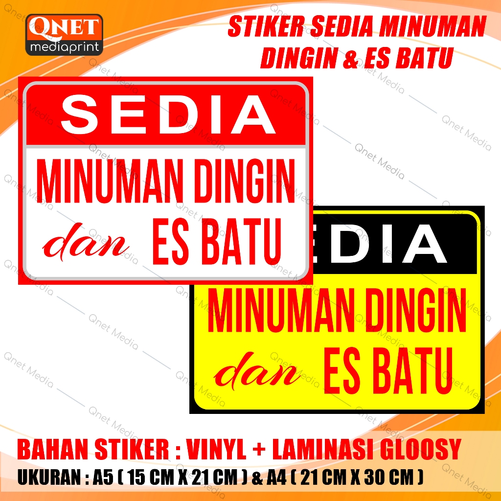 Jual STIKER MINUMAN DINGIN DAN ES BATU + LAMINASI GLOSSY | Shopee Indonesia