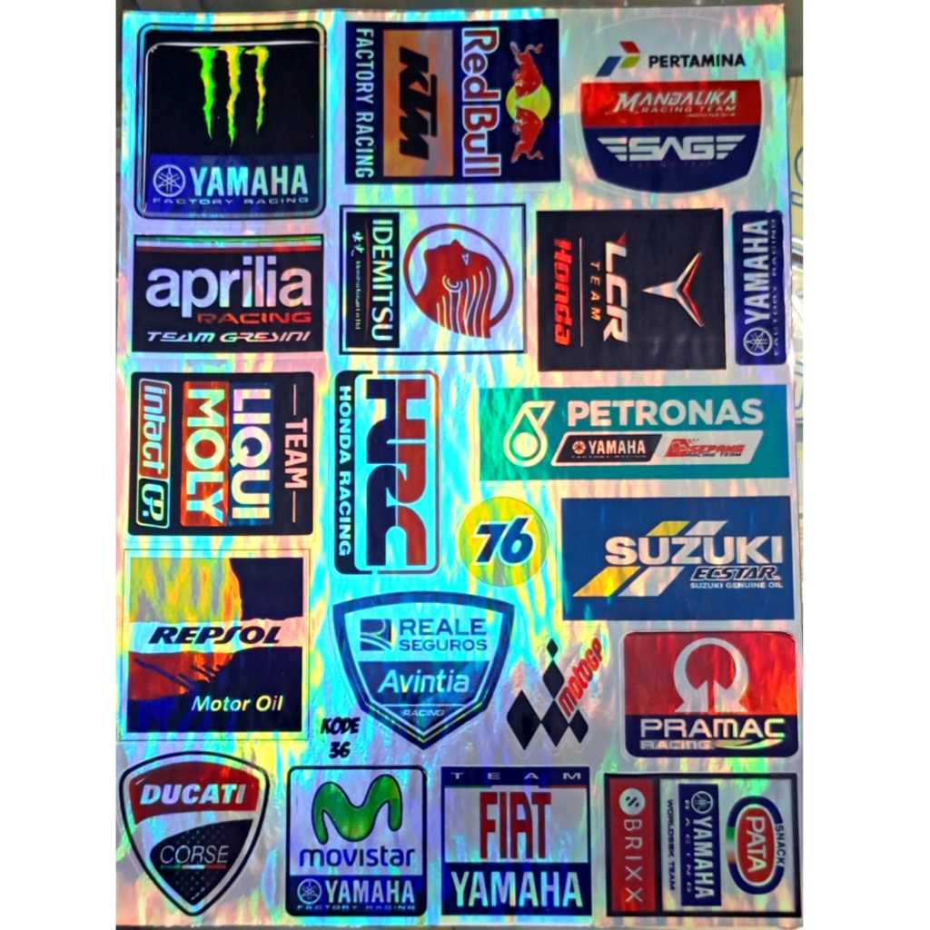 Jual Stiker Pack Hologram Racing Stiker Logo Brand Hologram | Shopee ...