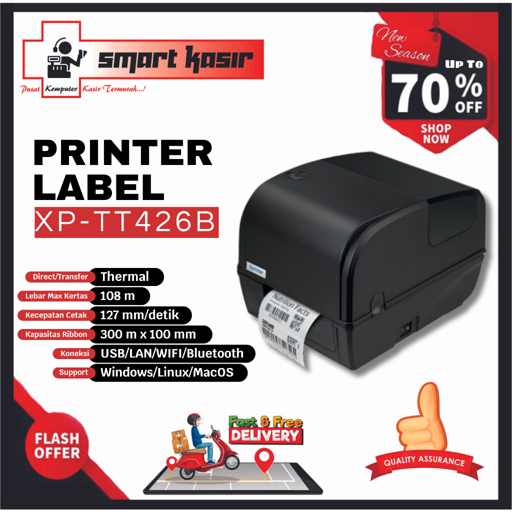 Jual Printer Thermal XPRINTER TT-426B | Direct/Transfer Thermal ...