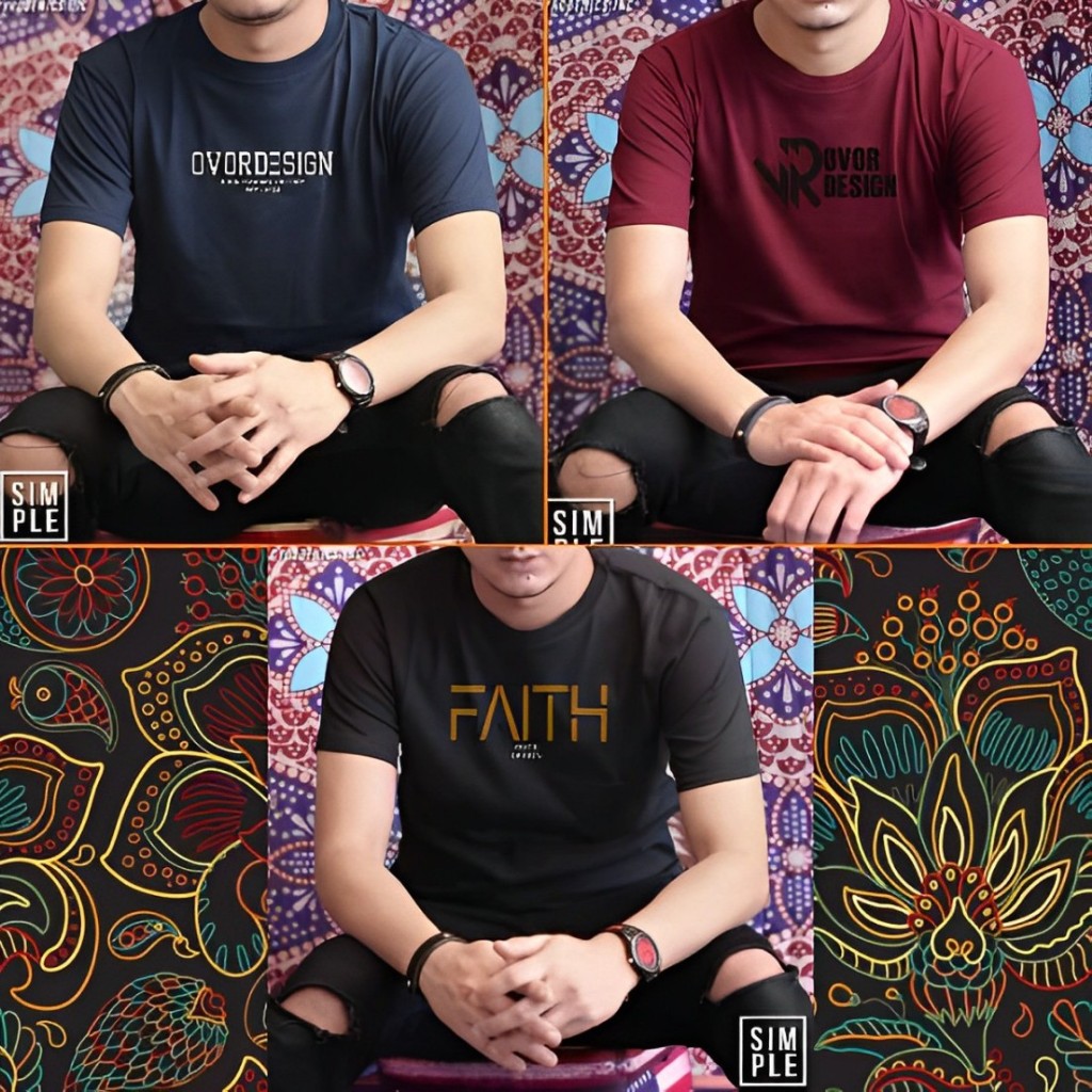 Jual (Isi 3pcs)Kaos Distro Kaos pria lengan pendek Kaos pria distro ...