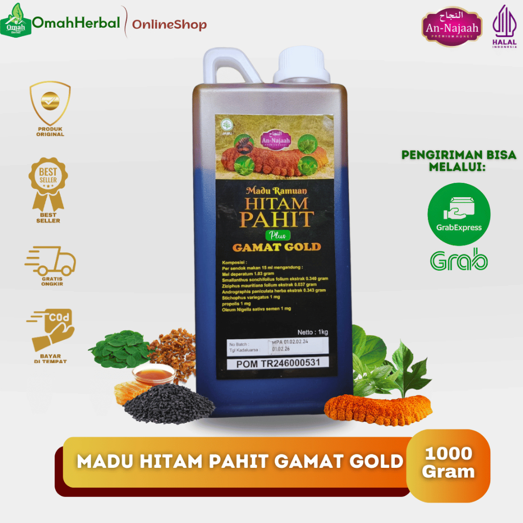 Jual Madu Hitam Pahit Gamat Gold Plus Daun Bidara Daun Insulin Propolis ...