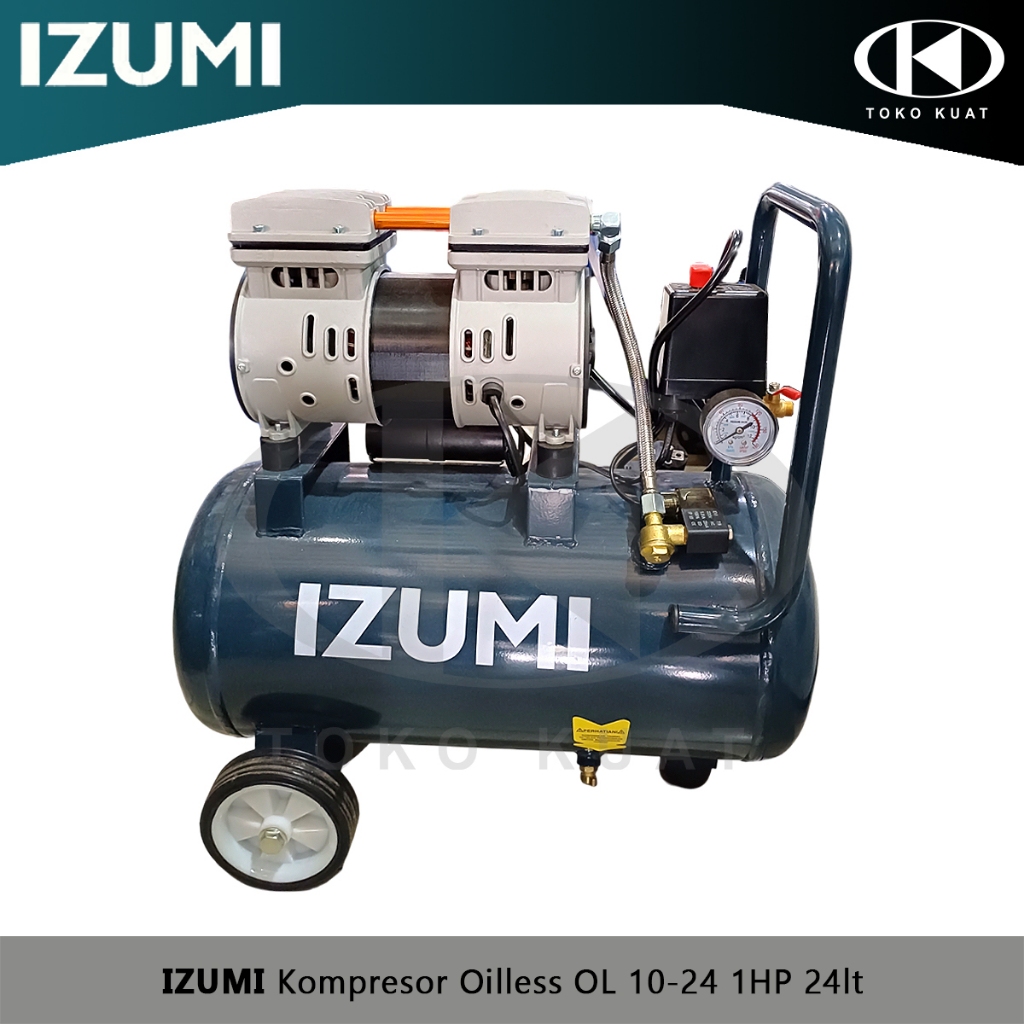 Jual Kompresor Listrik 24L Oilless IZUMI OL 10-24 Air Compressor 1HP 750W 8Bar Garansi Silent ...