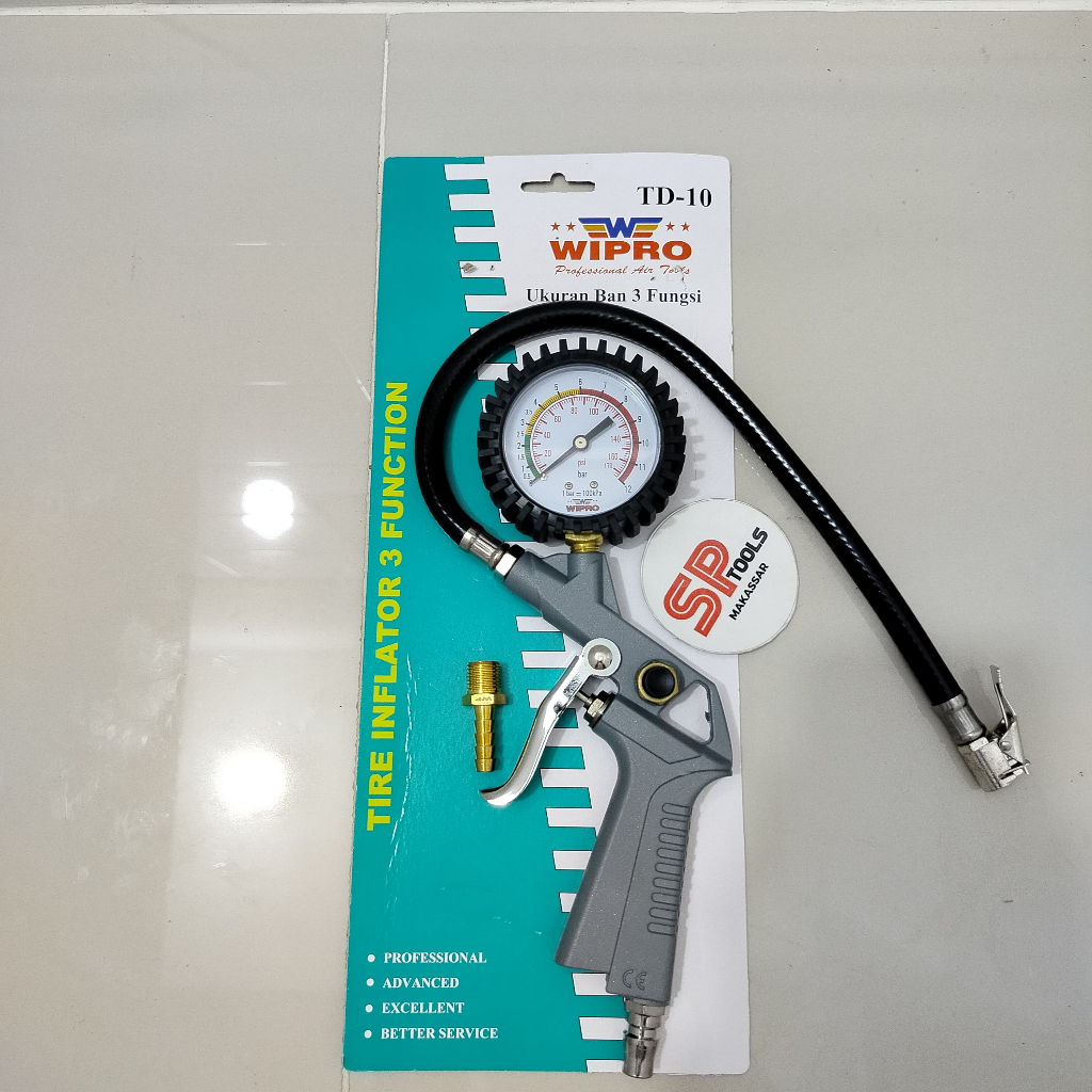 Jual CHUCK CUK BAN MULTIFUNGSI / ALAT ISI ANGIN BAN 3 FUNGSI / TIRE INFLATOR WIPRO TD10 | Shopee ...