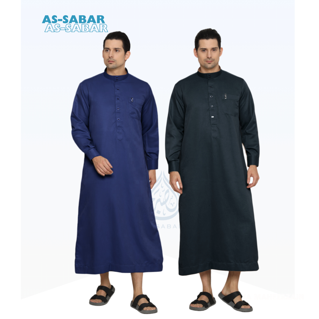 Jual Assabar - Gamis Pria Terbaru Baju Jubah Laki Laki Muslim Lengan Panjang Jubah Ikhwan Modern ...