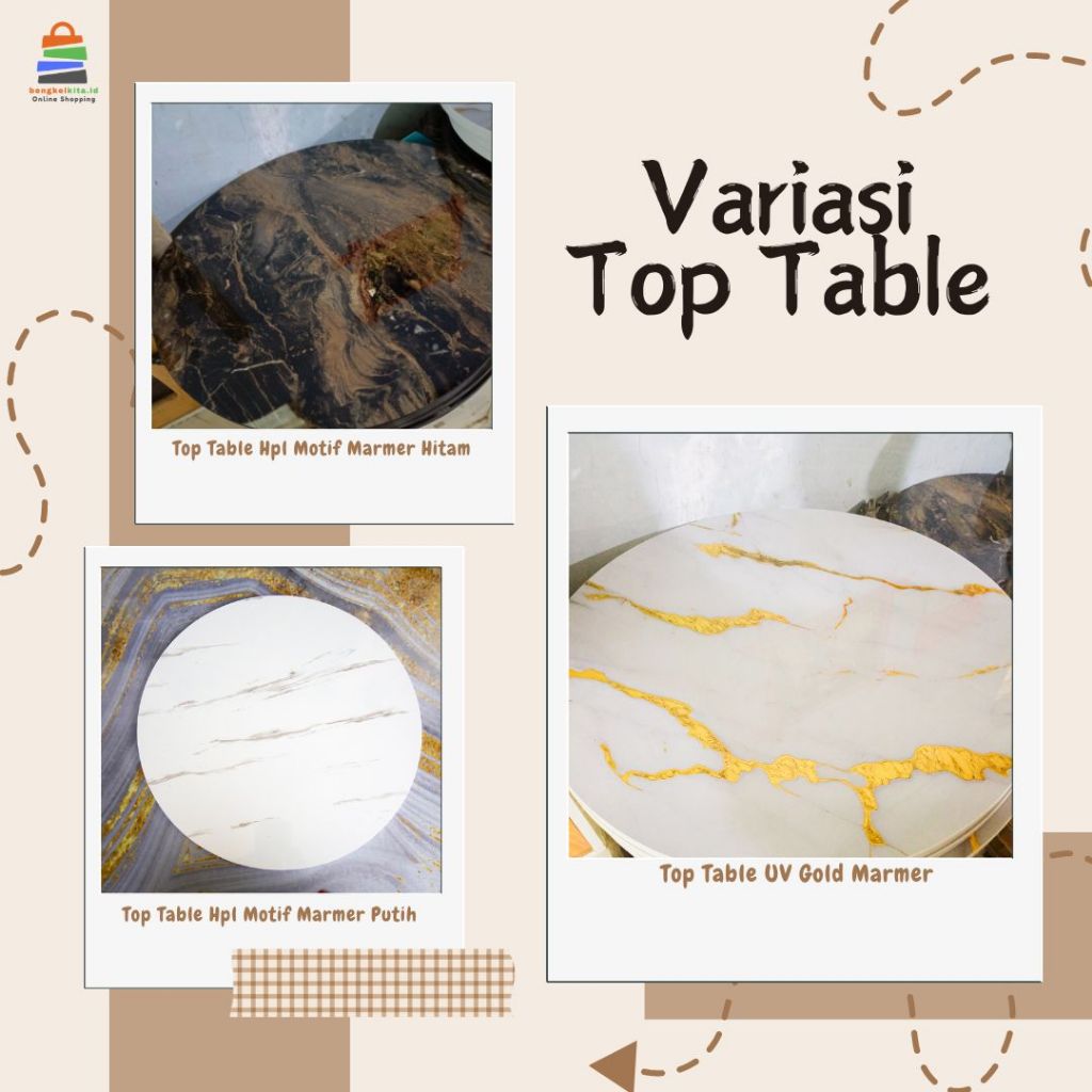 Jual Extra Top Meja Bulat (HANYA TOP Table/Atasan Meja)/Top Table Papan ...