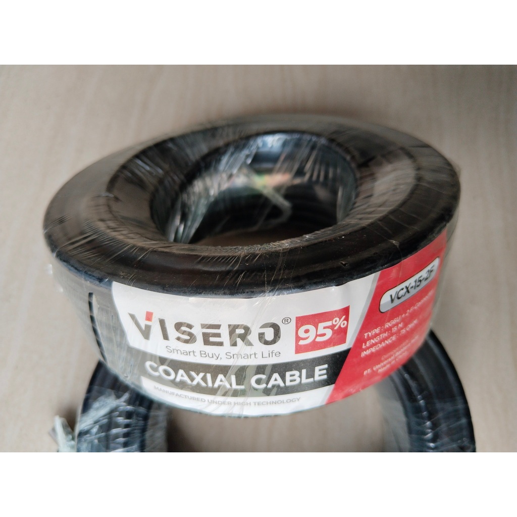 Jual Kabel Coaxial RG6 / 15mtr untuk Parabola / Antena TV VISERO | Shopee Indonesia