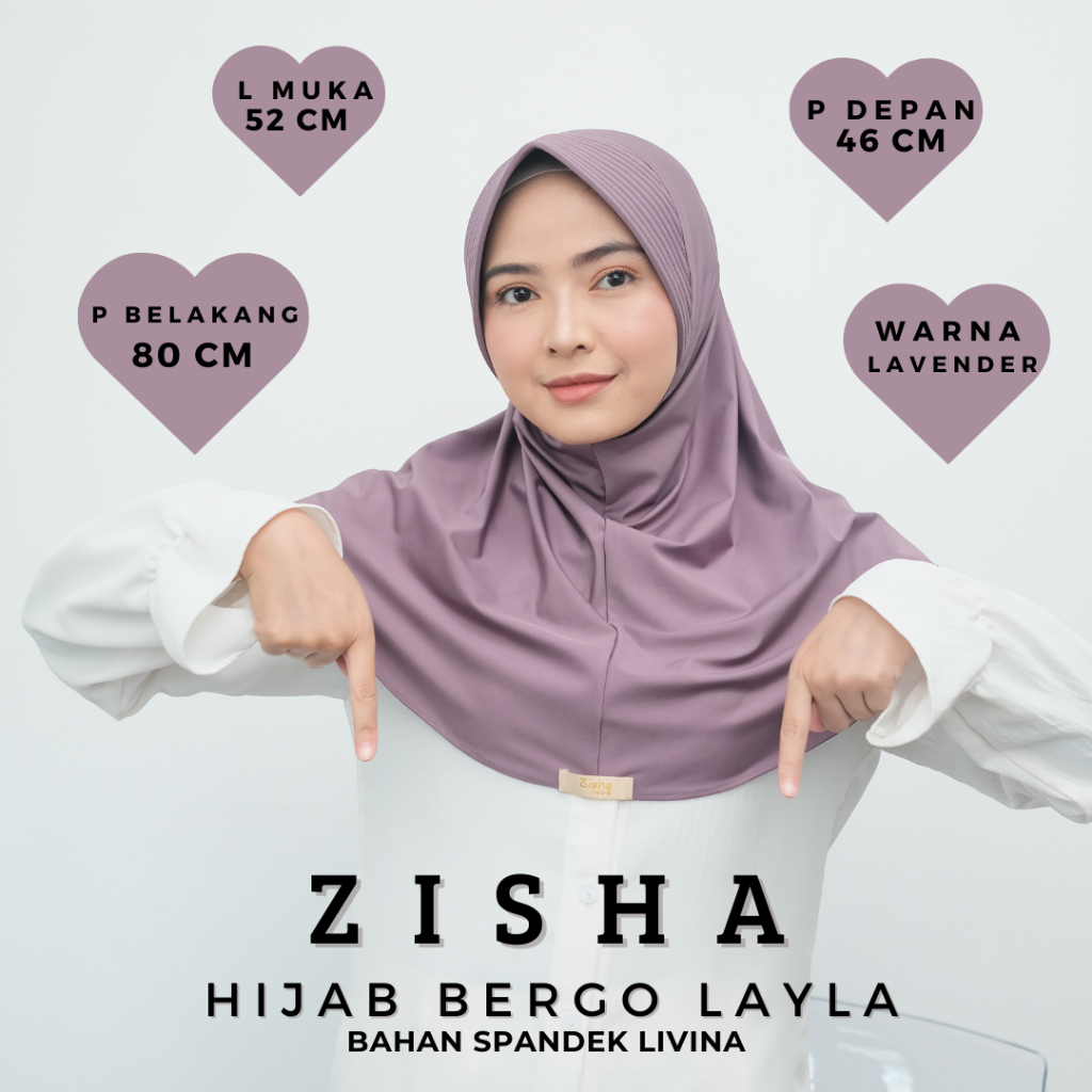 Jual hijab bergo layla warna lavender | kerudung ZISHA Hijab Bergo | Krudung Bergo berkualitas ...
