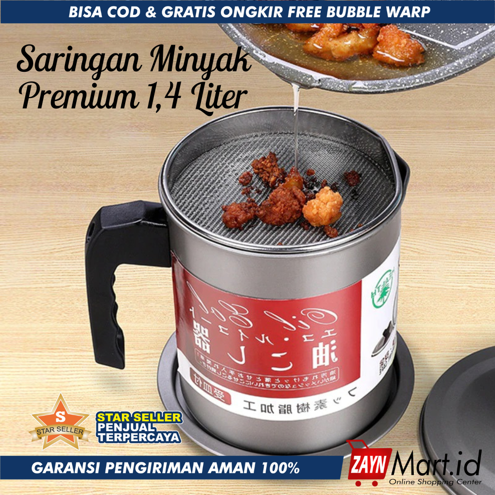 Jual Oil pot Tempat minyak stainless steeel tebal 1.4L besar ...