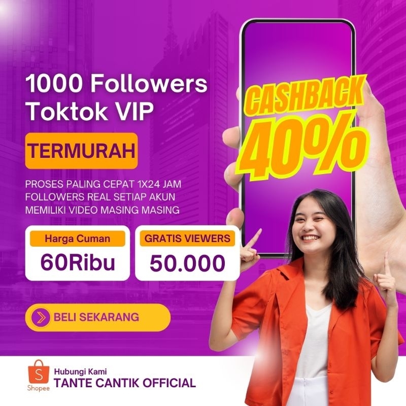 Jual Followers Tik Tok 1000 Gratis 50K Viewers | Shopee Indonesia
