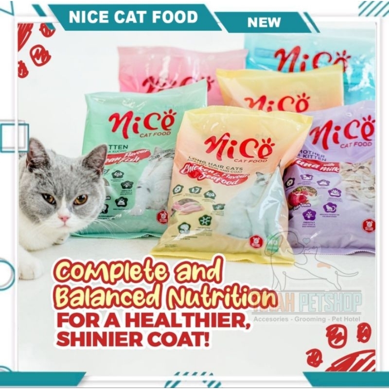Jual NICE CAT FOOD Kemasan Baru Mother Kitten & Longhair Healty Skin ...