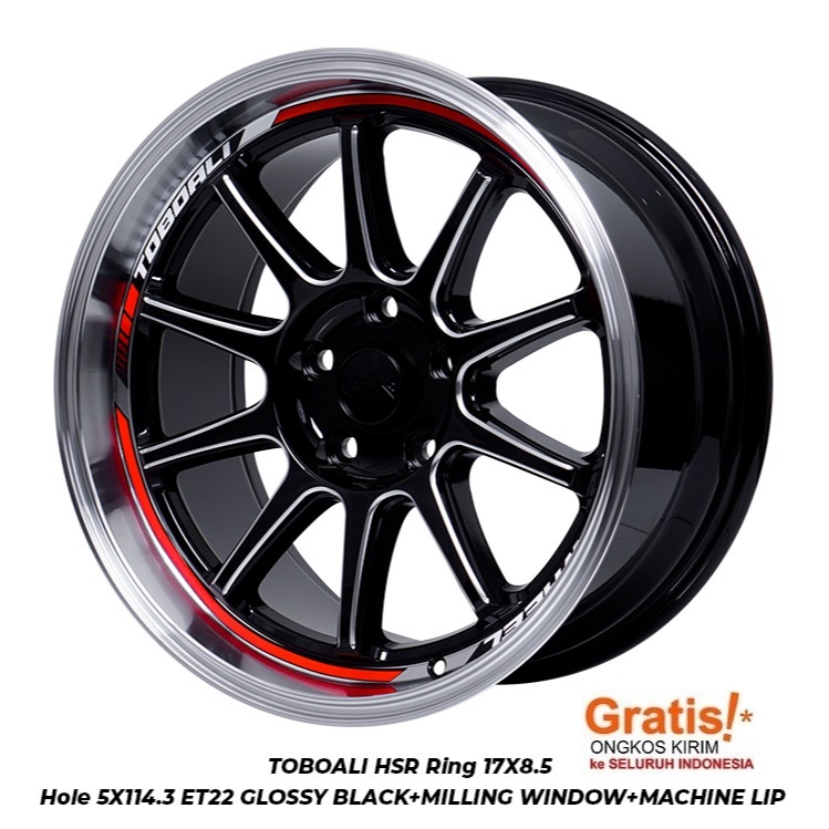 Jual VELG HSR WHEEL TIPE TOBOALI HSR R17X85 H5X114,3 ET22 GBMW/ML ...