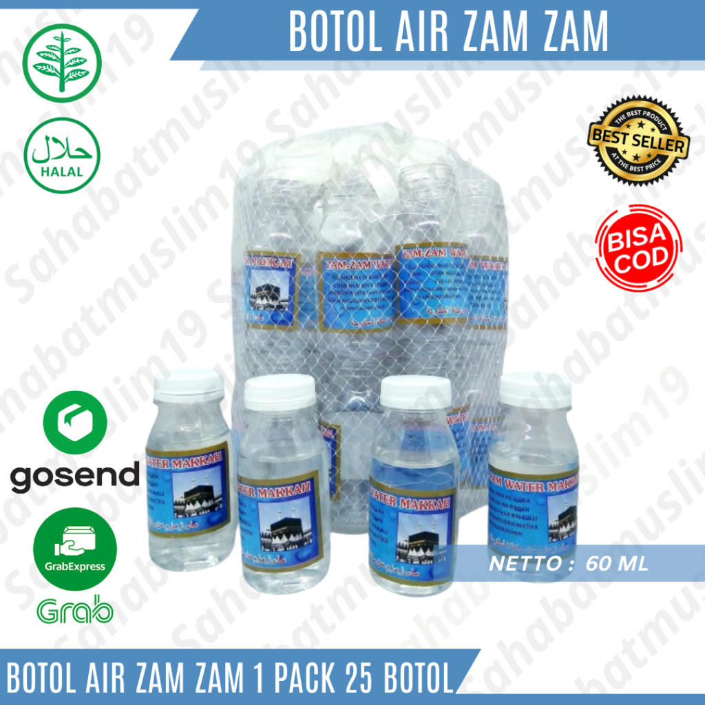 Jual Botol Air Zam Zam 60ml 1 Pack Isi 25 Botol Zam Zam Kemasan Kecil ...