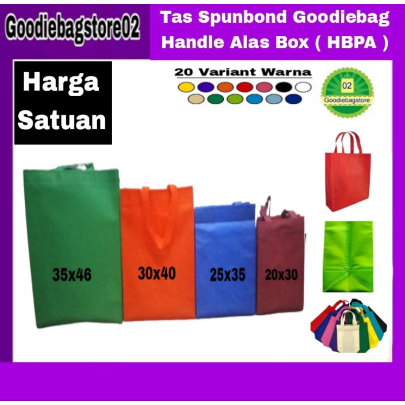 Jual Goodiebag Model Handle Box / Kotak l Tas Kain Spunbond Ukuran S,M ...