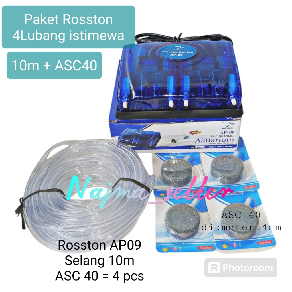 Jual NAJMASELLER - Paket Aerator 4 Lubang Rosston AP-09 ISTIMEWA. Untuk aerator aquarium dan ...