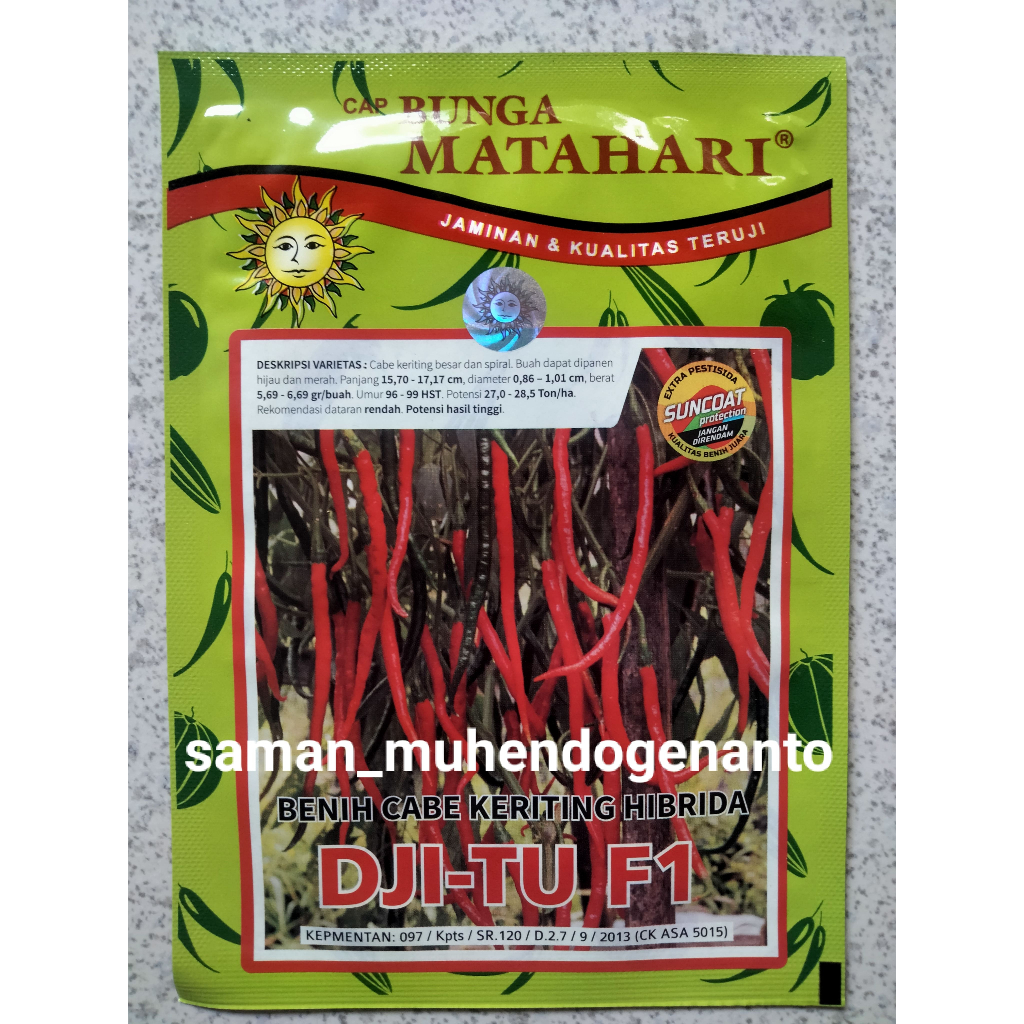 Jual Benih Cabe Merah Keriting Dji-tu F1 kemasan 10 Gram - CMK Jitu ...
