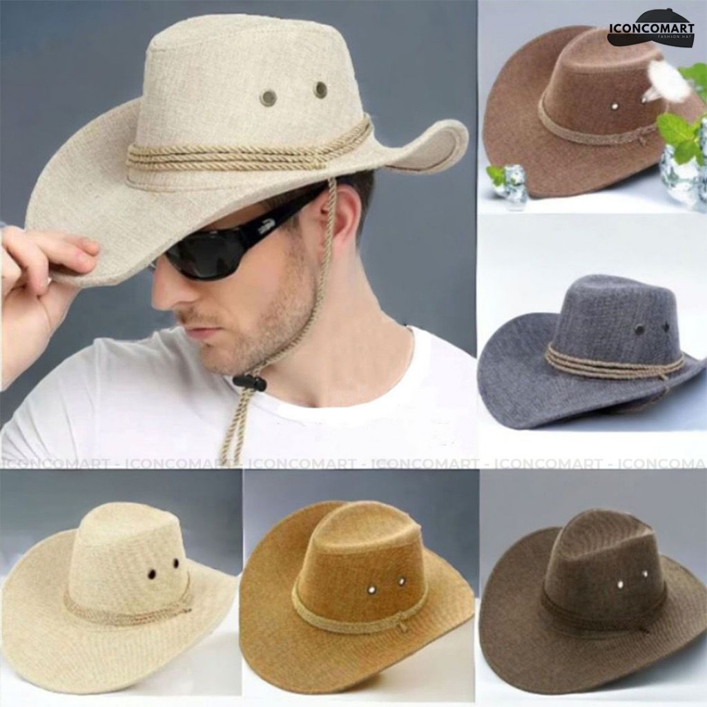 Jual Topi Koboy Rajut / Topi Cowboy Amerika Laken Dewasa / Model Koboy ...
