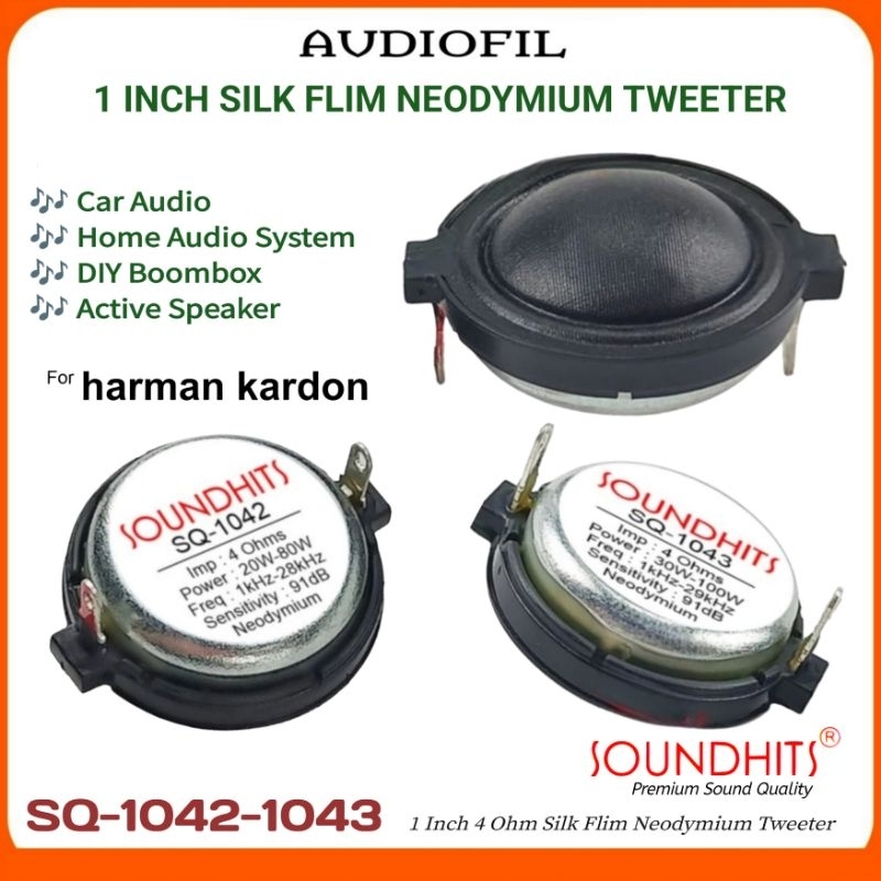 Jual Tweeter 1 Inch 4 Ohm 100W Dome Silk Flim 25mm Neodymium Tweeter ...