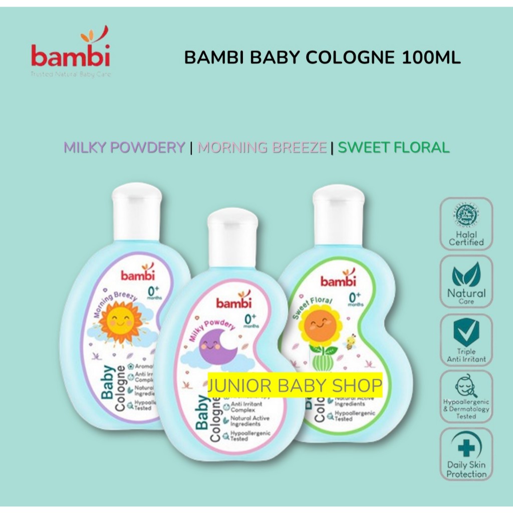 Jual BAMBI Baby Cologne 100ml MORNING BREEZY, SWEET FLORAL, MILKY ...