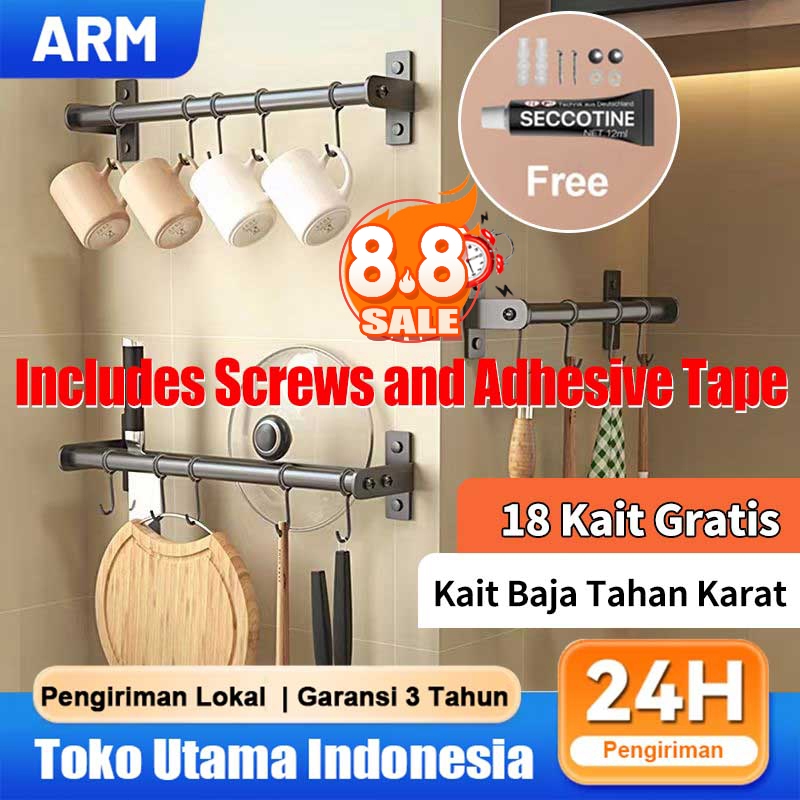 Jual Kitchen bar hitam doff 100cm 80cm 50cm single double gantungan rak ...