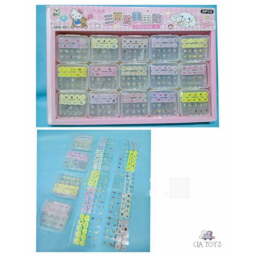 Jual [ 8 in 1 ] STIKER KUKU PREMIUM SANRIO FRIENDS + BOX MIKA BENING ...