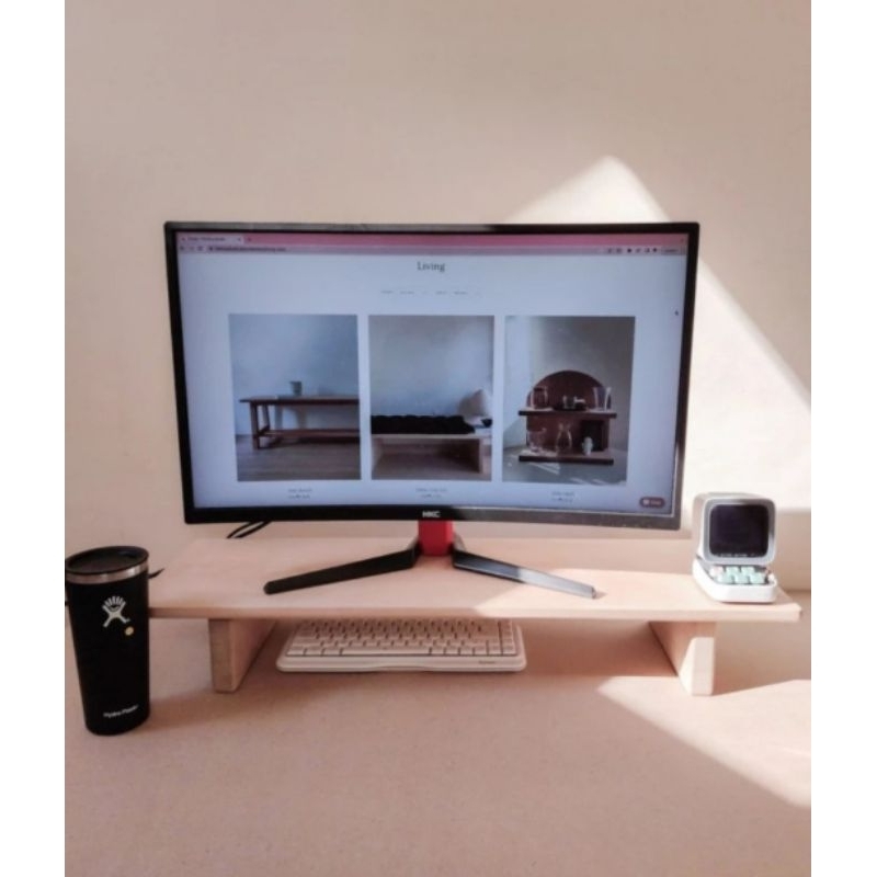 Jual Stand Monitor Kaki 2 Kekinian dari Kayu JatiBelanda | Shopee Indonesia