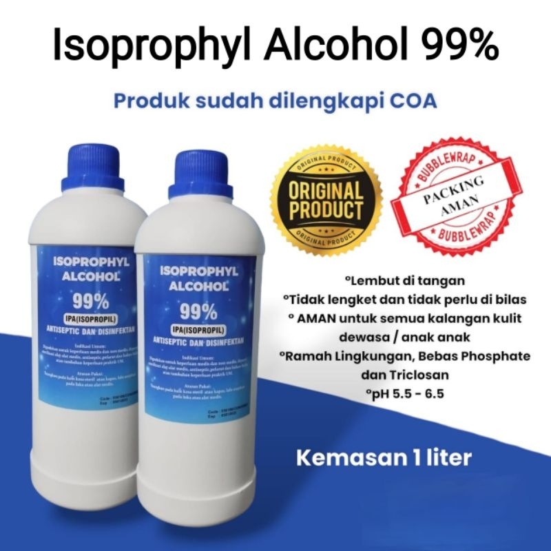 Jual Isopropyl Alcohol 99% / IPA 1 liter | Shopee Indonesia