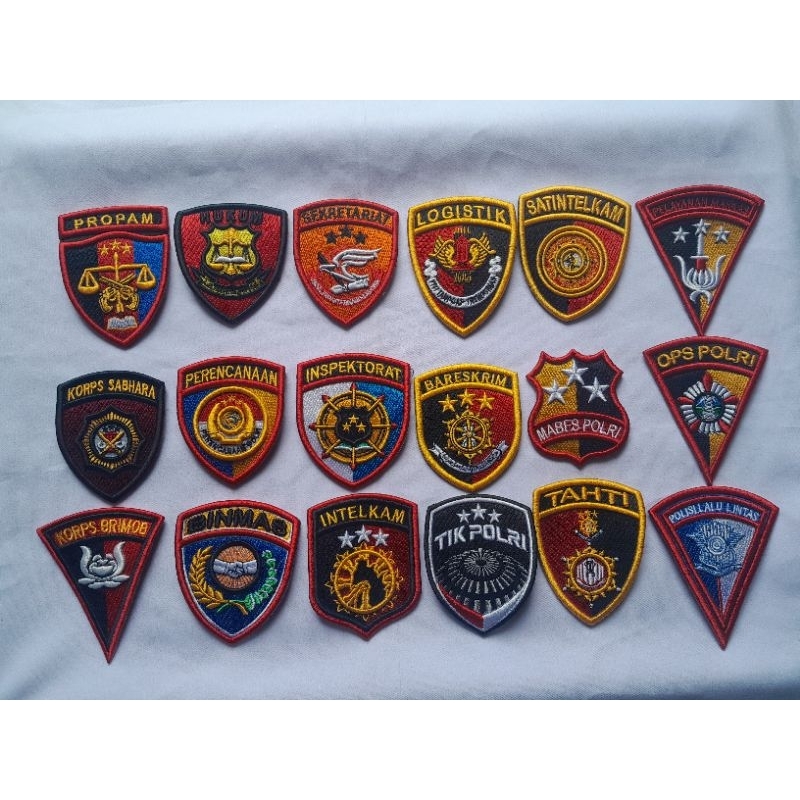 Jual logo lengan unit polri bareskrim reserse satintelkam inspektorat ...
