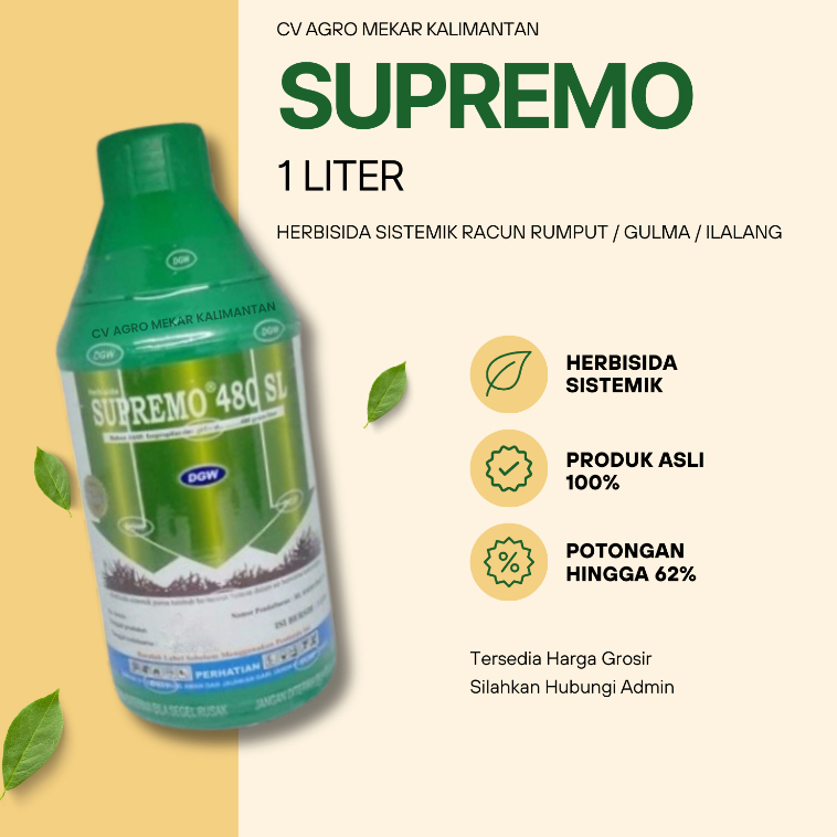 Jual Supremo Herbisida Racun Rumput/Gulma/Ilalang Efektif 1 Liter ...