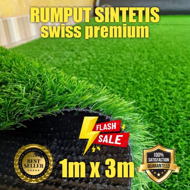 Jual Karpet rumput sintetis tebal 3cm ukuran 1x3 meter tipe swiss ...