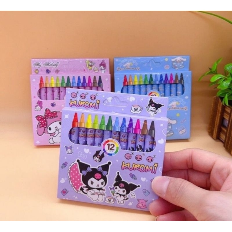 Jual CRAYON MINI SANRIO CRAYON KUROMI CRAYON SANRIO CRAYON ISI 12 ...