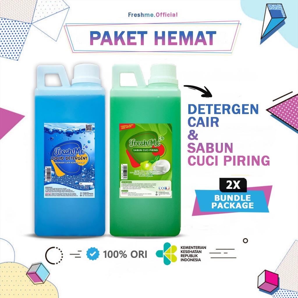 Jual [BUNDLE] Detergen Cair Laundry 1 Liter + Sabun cuci piring 1 Liter ...